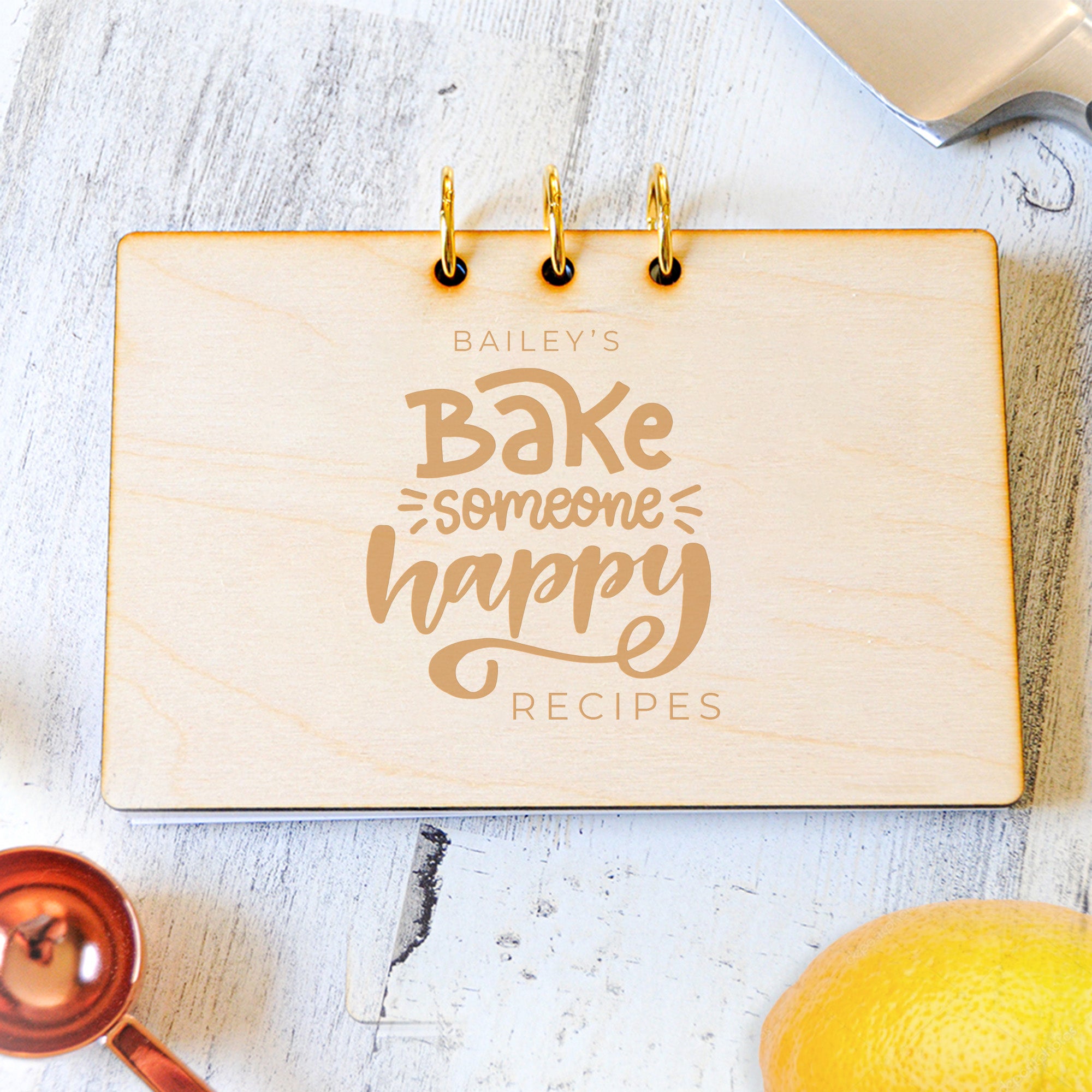 Bake Someone Happy Recipe Card Binder, 4x6, Recipe Book – Sunny & Clear
