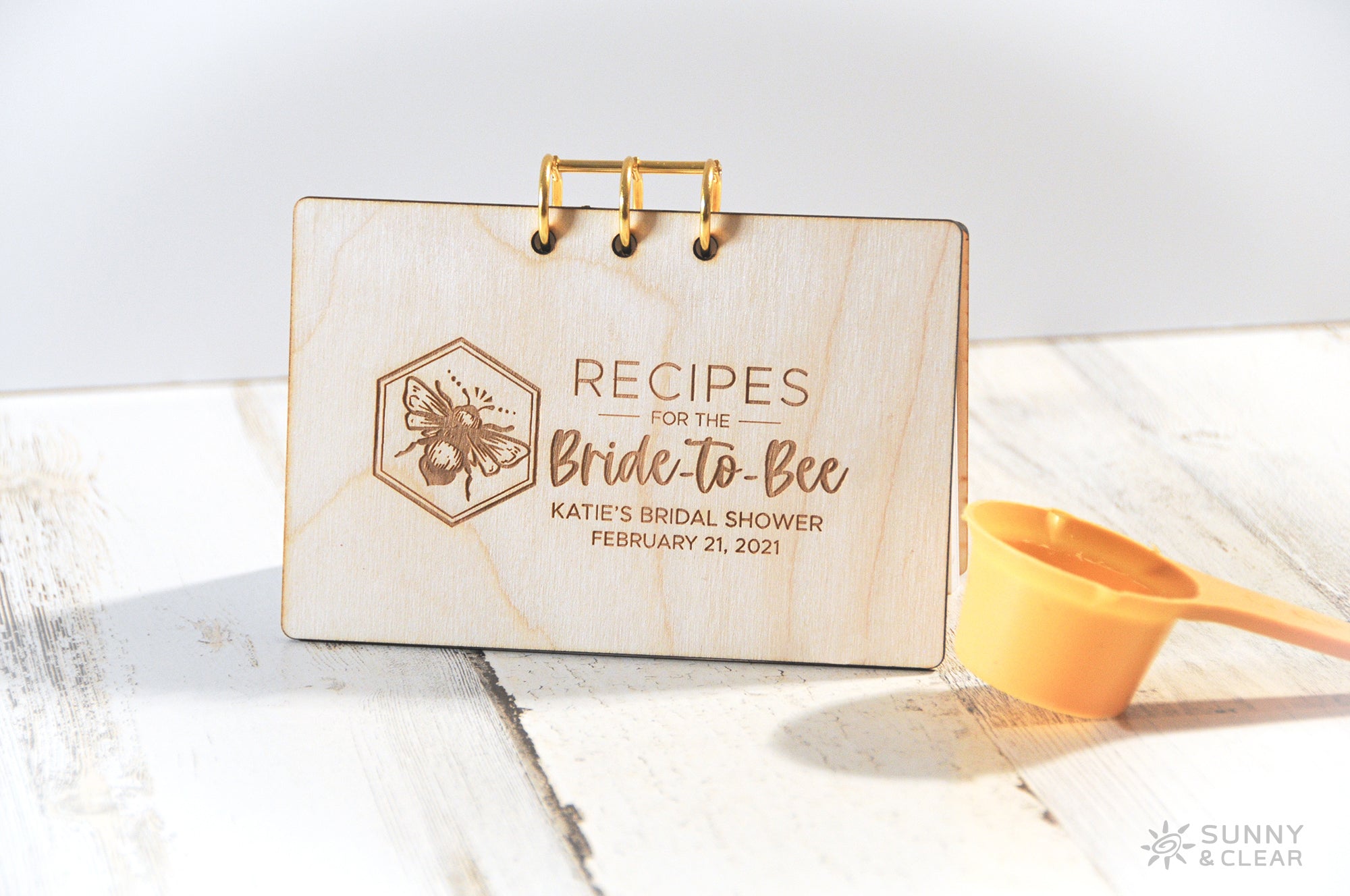 Bride to Bee, 4x6 Recipe Card Binder, Personalized – Sunny & Clear